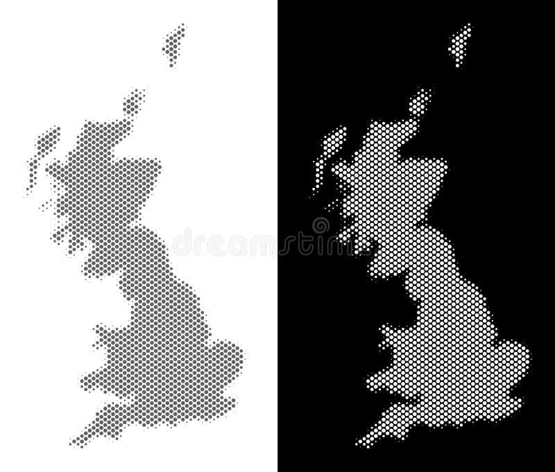 Halftone Great Britain Map stock vector. Illustration of geographic ...