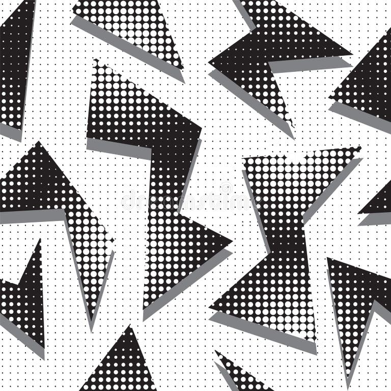 HALFTONE GRUNGE GEOMETRIC ELEMENTS SEAMLESS PATTERN. LA Stock Vector ...