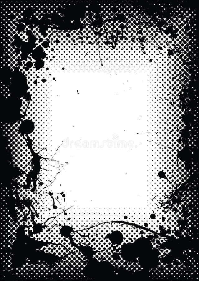 Halftone Grunge Ink Splat Border Stock Illustration - Illustration of ...