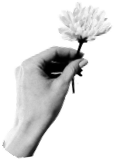 Halftone Hand with Flower stock illustration. Illustration of halftone ...