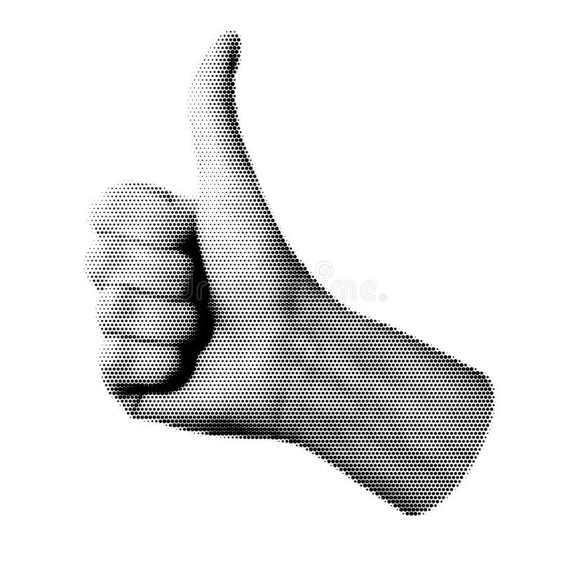 Halftone Hand Giving a Thumbs-up Stock Illustration - Illustration of ...
