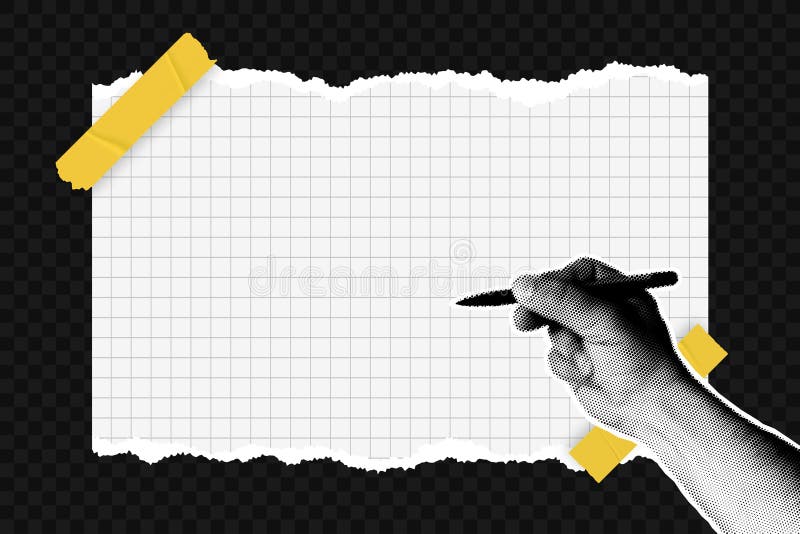 Halftone Hand is Holding a Pen and Writing the Text. Halftone Hand ...