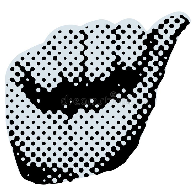 Halftone Hand with Sign Language Gesture. Vector Illustration Stock ...