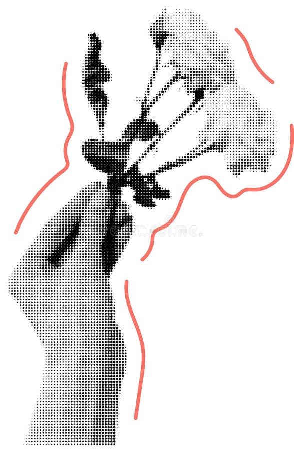 Halftone Hands with Flowers Stock Illustration - Illustration of ...