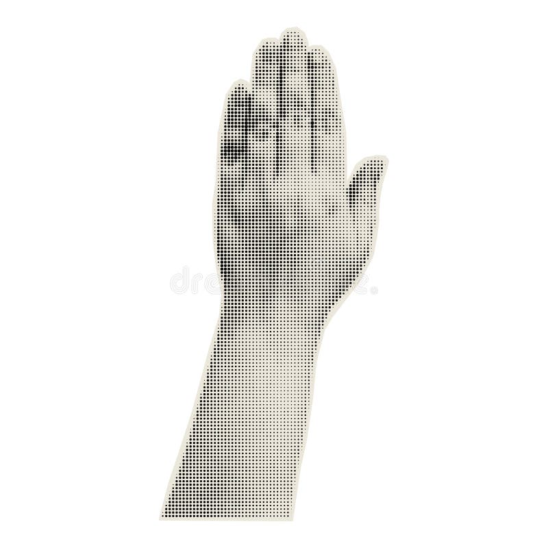 Halftone Hands Palm Gesture. Stock Illustration - Illustration of heart ...