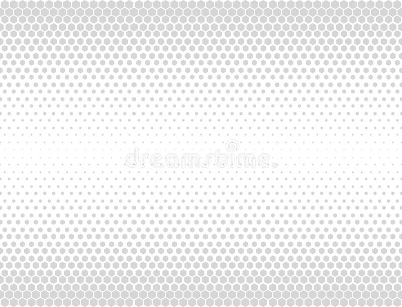 Halftone Hexagon Abstract Background. Black and White Vector Pattern ...