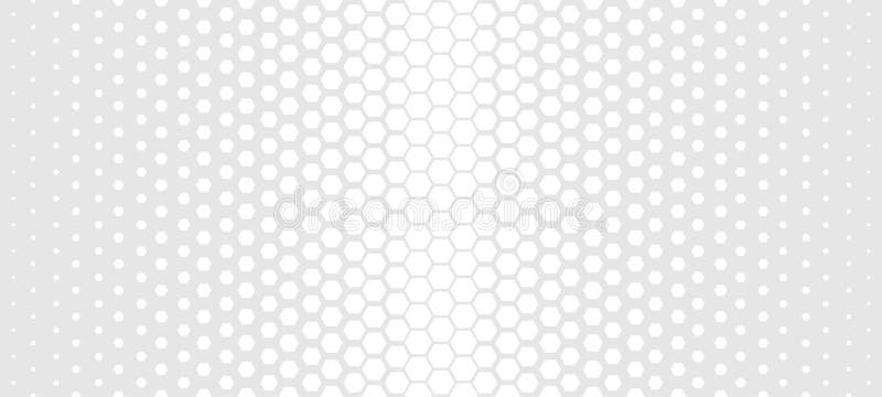 Halftone Hexagon Abstract Background. Black and White Vector Pattern ...