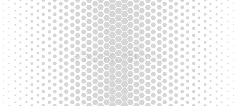 Halftone Hexagon Abstract Background. Black and White Vector Pattern ...