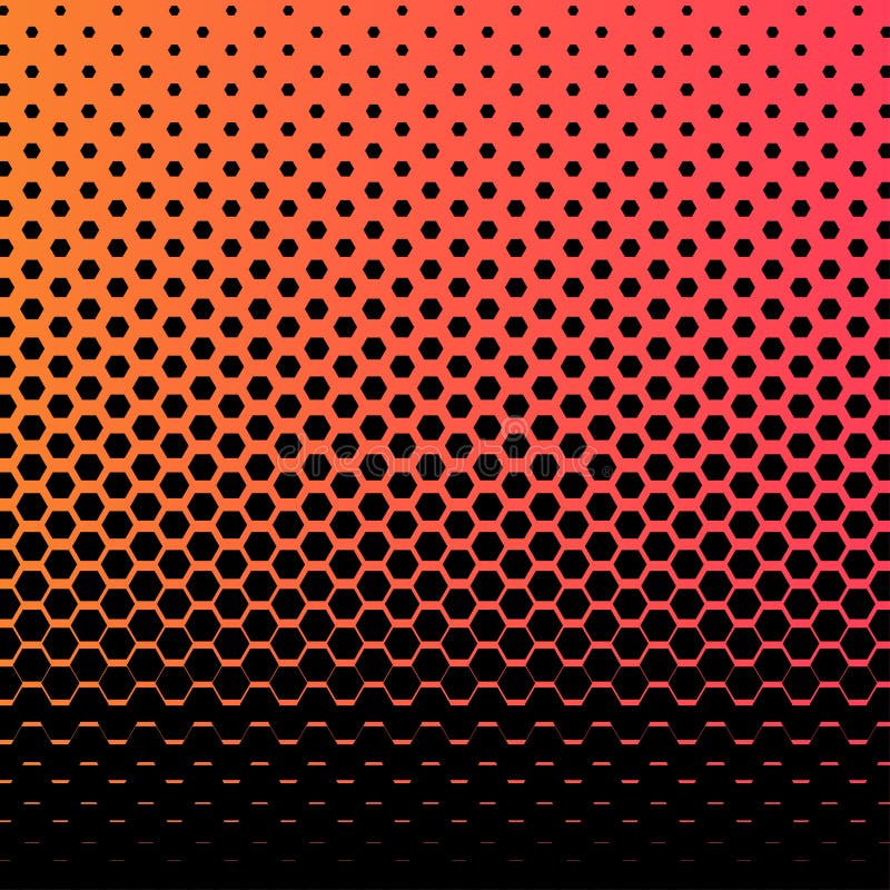 Halftone Hexagon Gradient Pattern Background, Vector Geometric ...
