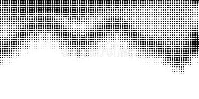 Halftone Horizontal Background. Black and White Fluid Halftone ...