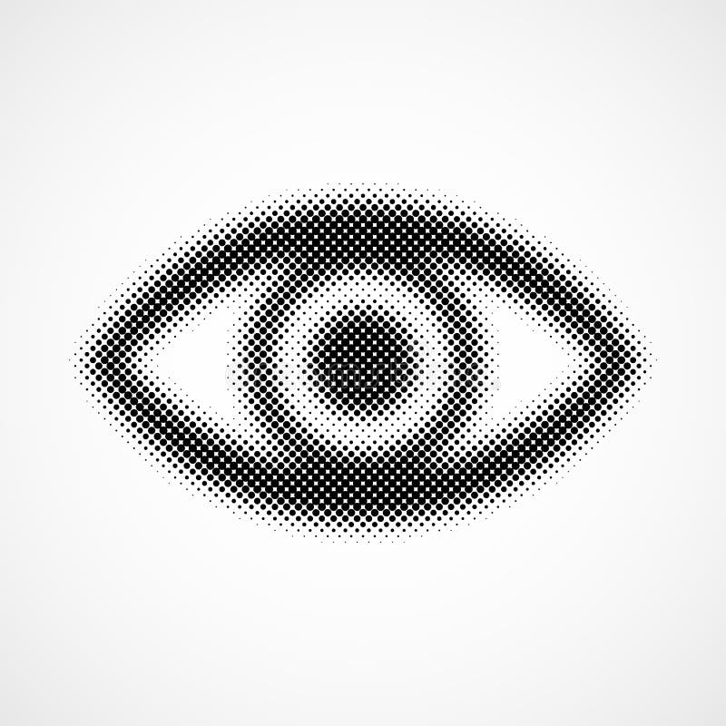 Human Eye Halftone Technic Printing. Stock Vector - Illustration of ...