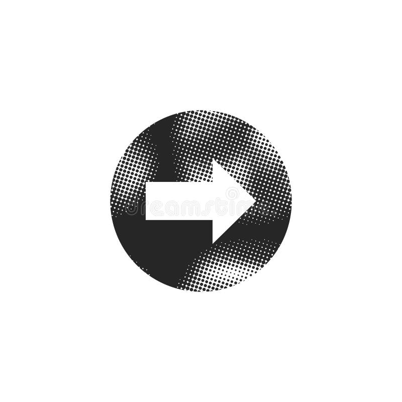 Halftone Icon - Arrow stock vector. Illustration of print - 194318367