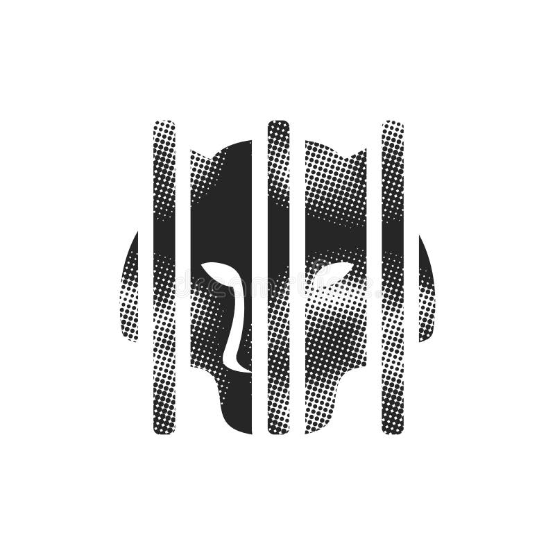 Halftone Icon - Caged Animal Stock Vector - Illustration of icon ...