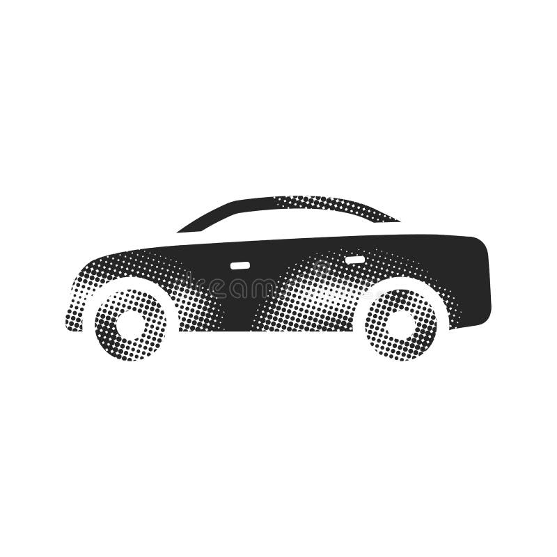Halftone Icon - Car stock vector. Illustration of motor - 195045403
