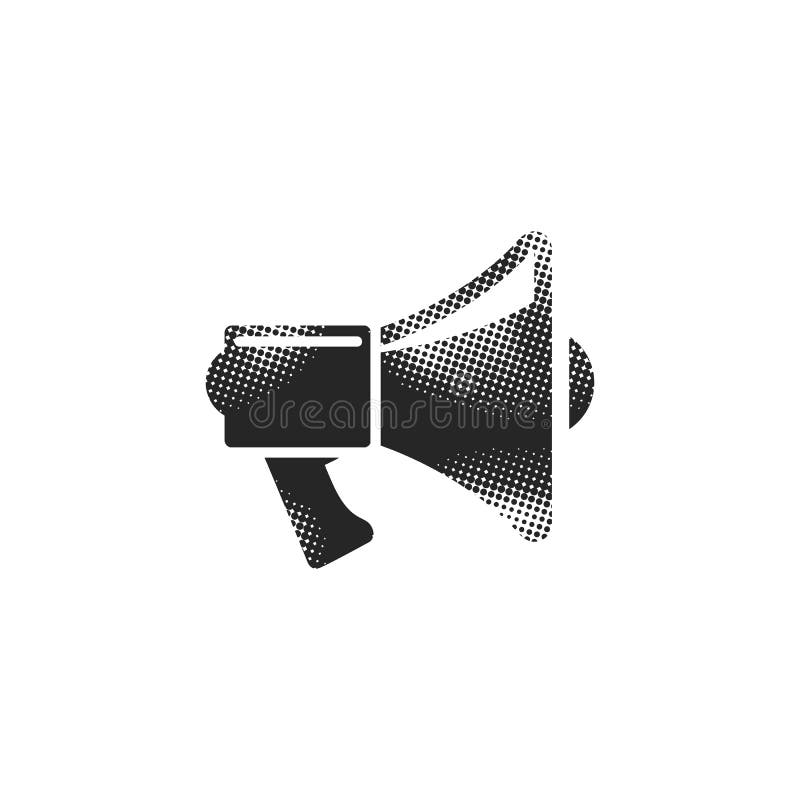 Halftone Icon - Megaphone stock vector. Illustration of sign - 194319314