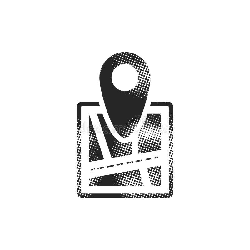 Halftone Icon - Pin Location Map Stock Vector - Illustration of ...
