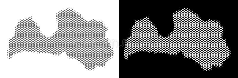 Halftone Latvia Map stock vector. Illustration of composed - 119035747