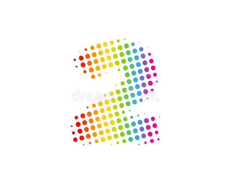 2 Halftone Letter Colorful Dot Logo Icon Design Stock Vector ...