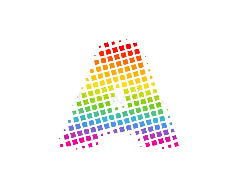 A Halftone Letter Colorful Dot Logo Icon Design Stock Vector ...