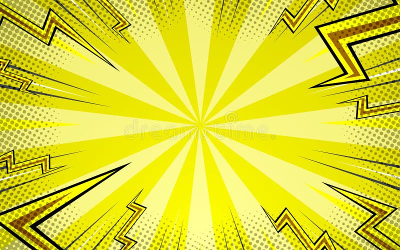 Halftone Lightning Explosion Pop Art Comic Background. Cartoon Vector ...