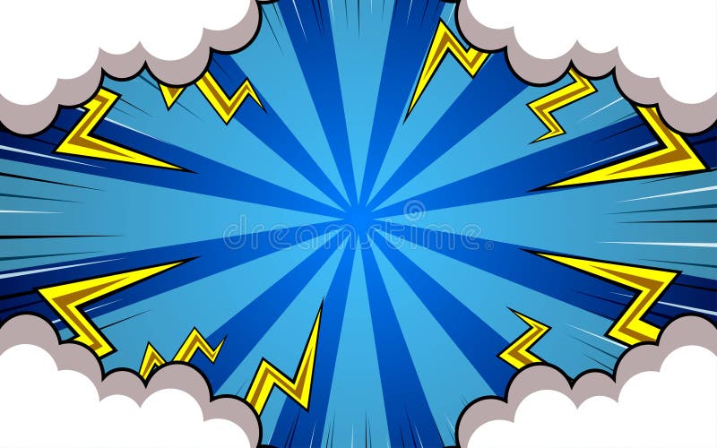 Halftone Lightning Explosion Pop Art Comic Background. Cartoon Vector ...