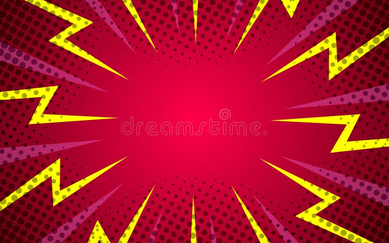 Halftone Lightning Explosion Pop Art Comic Background. Cartoon Vector ...