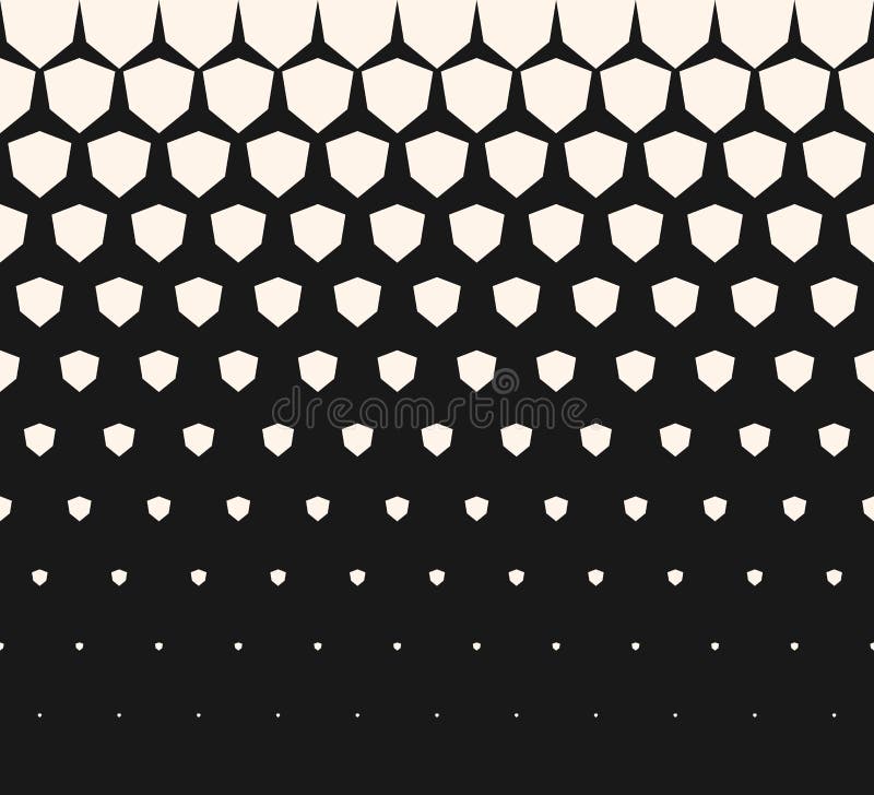 Halftone Modern Pattern. Horizontally Seamless Black and White ...