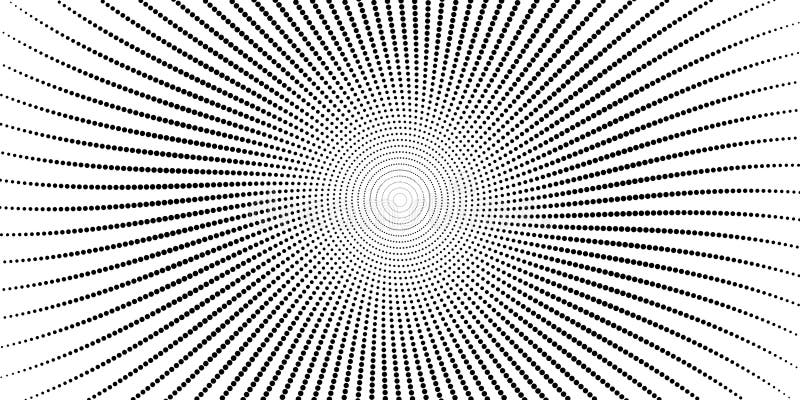 Radial Halftone Pattern with Black Dots Emanating from the Center ...