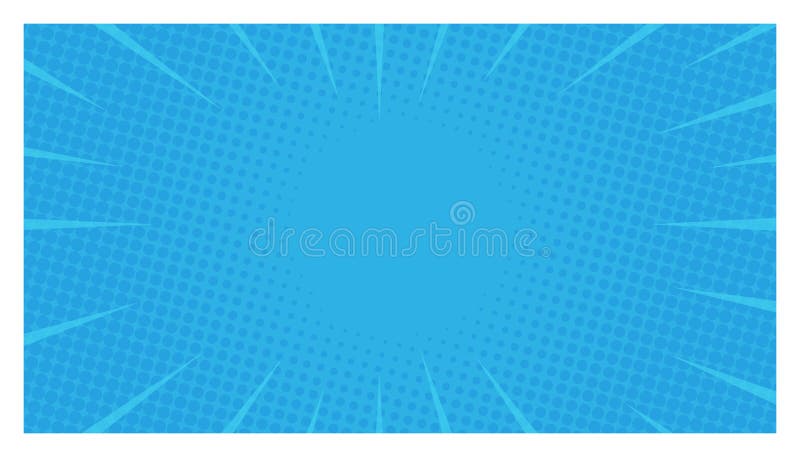 Halftone Pattern. Comic Cartoon Abstract Scene Background. Blue ...