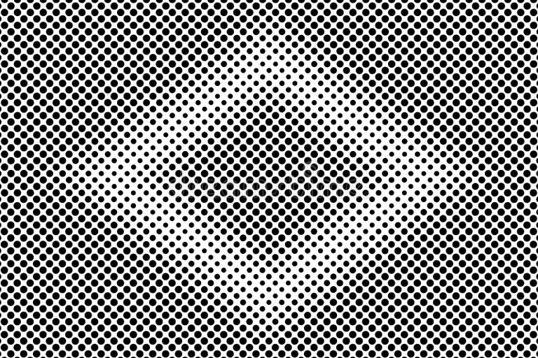 Halftone Pattern Design with Black Dots in a Grid Creating Gradient Shading Depth and Textured ...