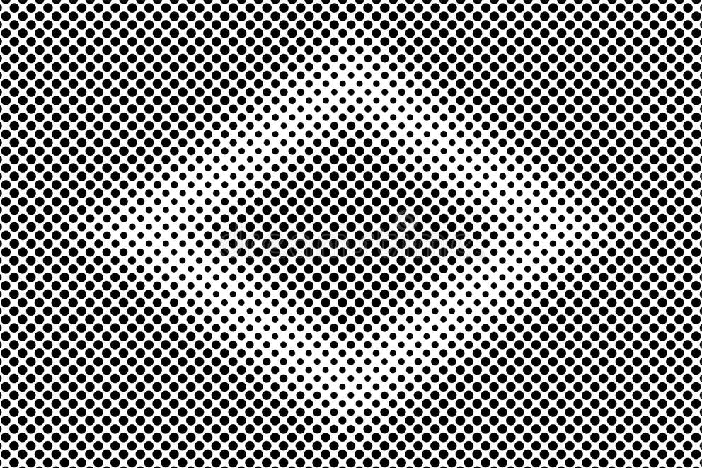 Halftone Pattern Design with Black Dots in a Grid Creating Gradient Shading Depth and Textured ...