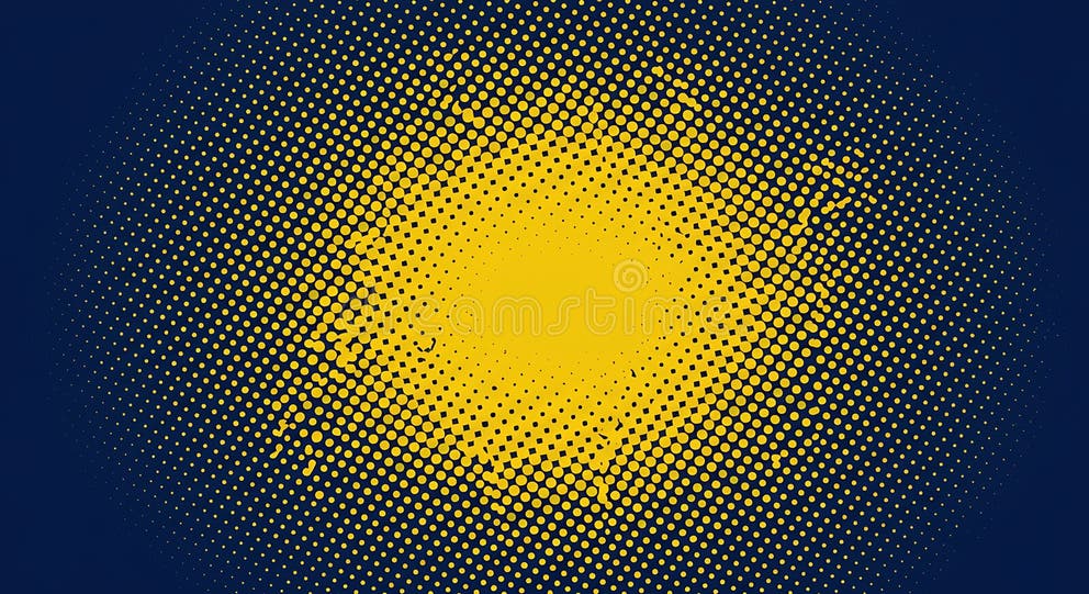 Halftone Pattern Featuring a Central Yellow Circle with Gradually ...