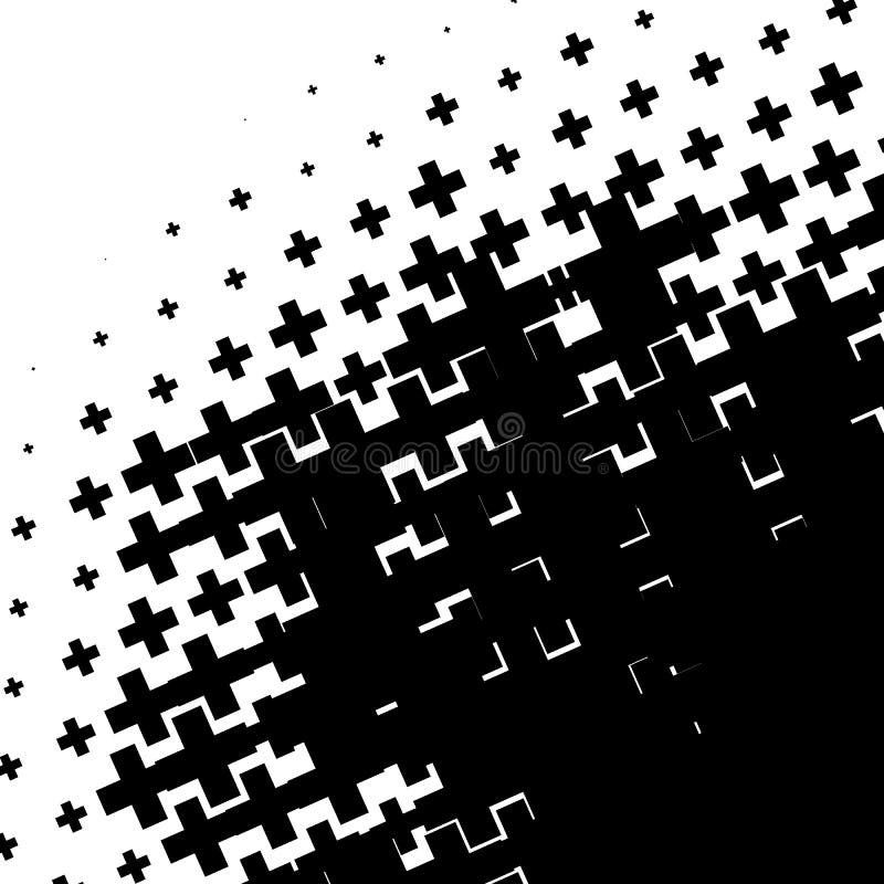 Halftone Pattern Made of Crosses. Monochrome Halftone Pattern / Stock Vector - Illustration of ...