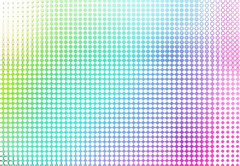 Halftone Pattern on a Rainbow Gradient Background, with White Dots that ...