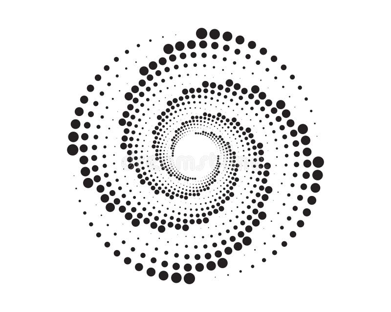 Halftone Pattern, Spiral Dot Pattern Design, Halftone Circular Dotted ...