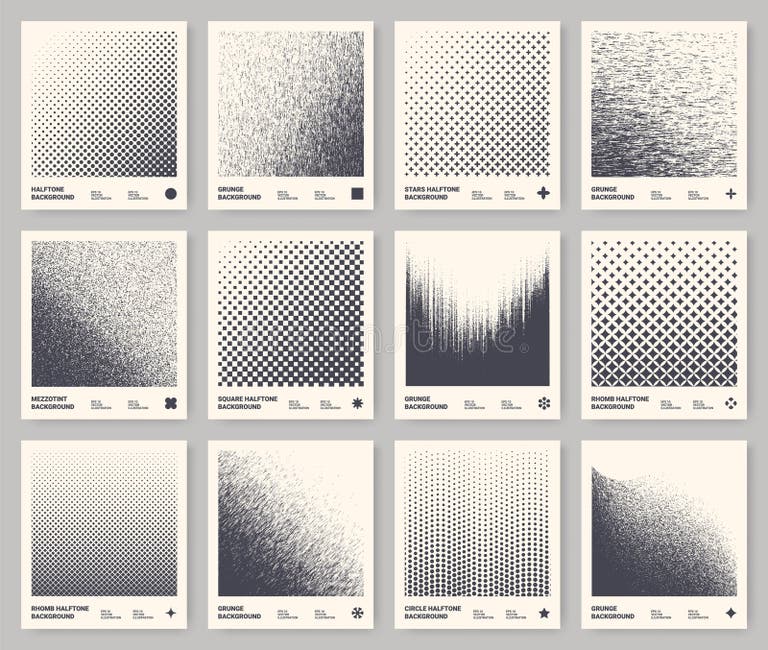 Halftone Pattern. Square Gradient. Black Color Gradation. Wavy Grain ...