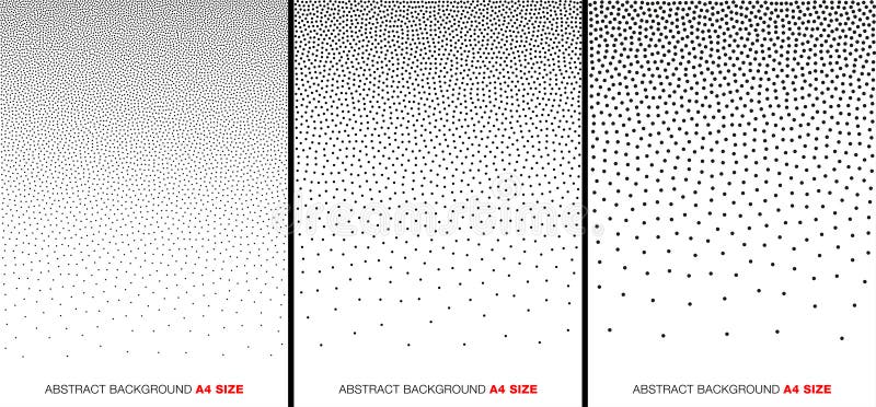 Halftone Patterns. Set of Abstract Gradient Circle Dots Backgrounds. A4 ...