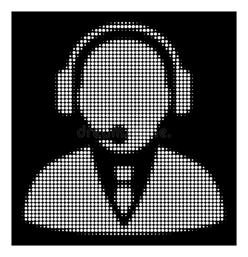White Halftone Support Manager Icon Stock Vector - Illustration of ...