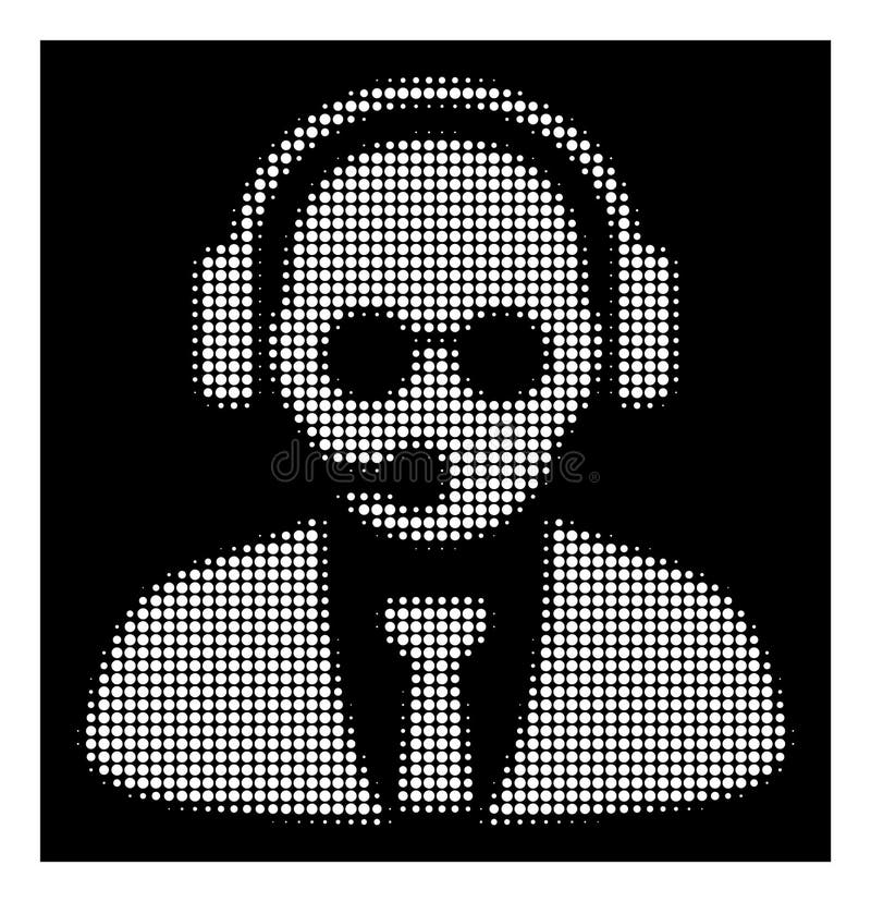 White Halftone Support Manager Icon Stock Vector - Illustration of ...