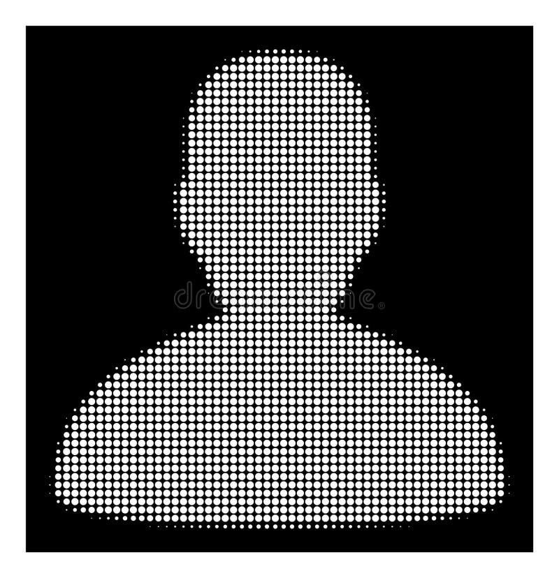 White Halftone User Icon stock vector. Illustration of dots - 128531899