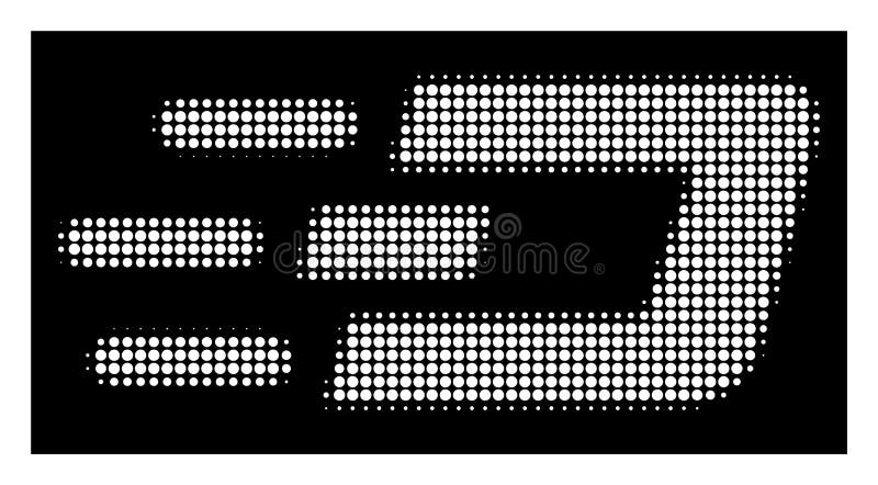 White Halftone Fast Send Dash Icon Stock Vector - Illustration of ...