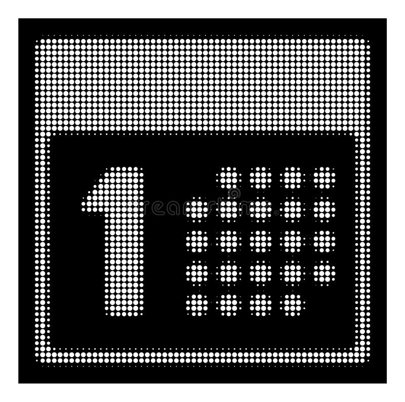 White Halftone First Day Icon Stock Vector - Illustration of icon ...