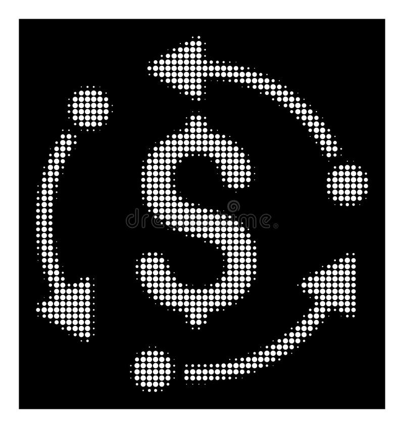 White Halftone Money Rotation Icon Stock Vector - Illustration of cycle ...