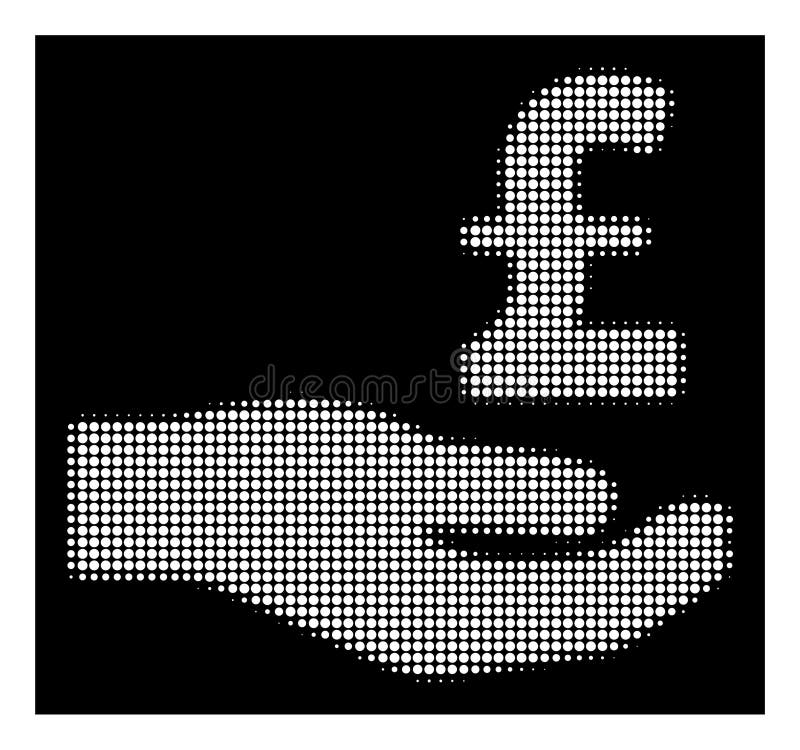 White Halftone Pound Donation Icon Stock Vector - Illustration of icon ...