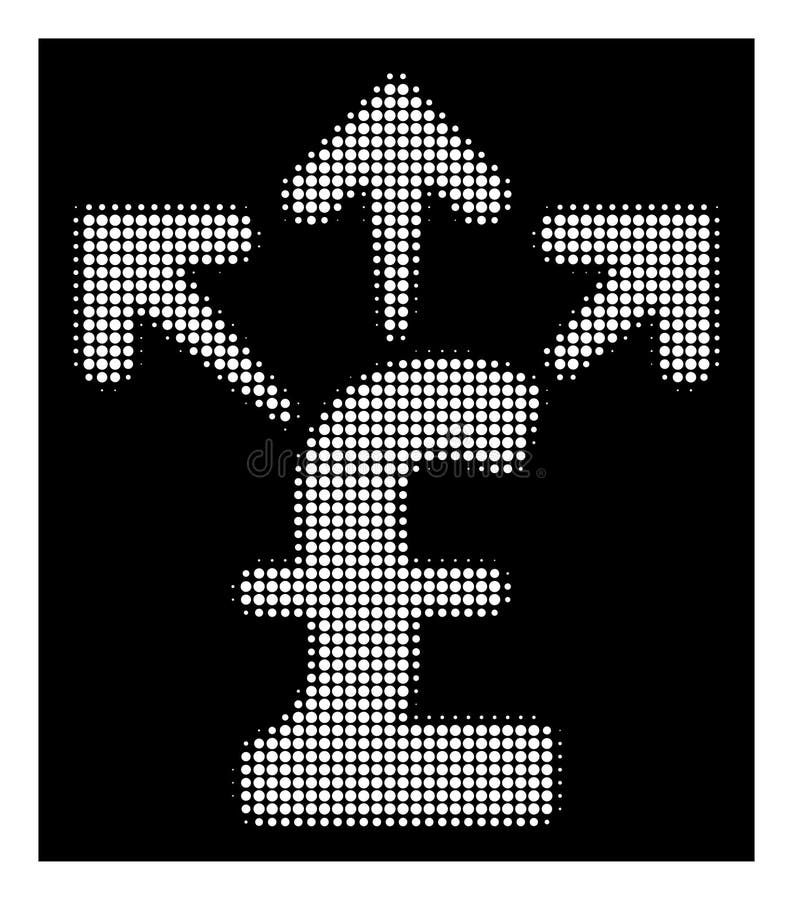 White Halftone Spend Pound Money Icon Stock Vector - Illustration of ...
