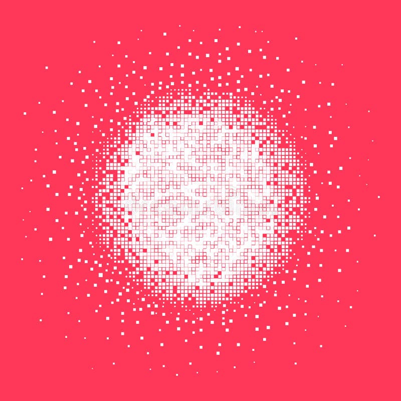 Halftone Pixels Square Points in Circle Form Stock Vector ...