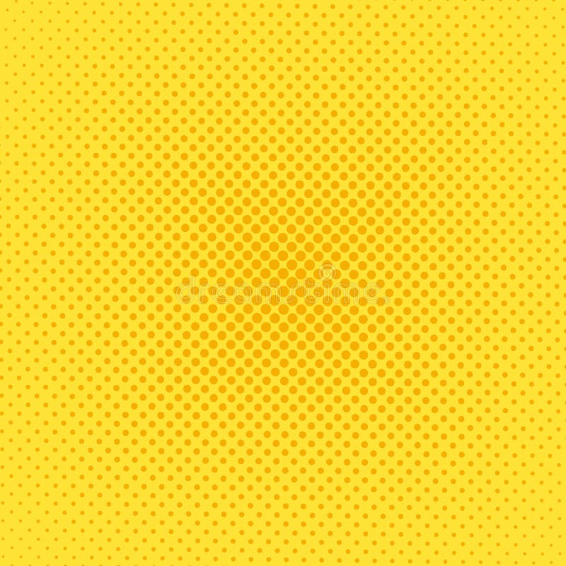 Yellow Pop Art Pattern. Comic Halftone Background. Vector Illustration ...