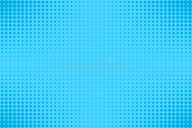 Halftone Pop Art Pattern. Comic Blue Background. Vector Illustration ...