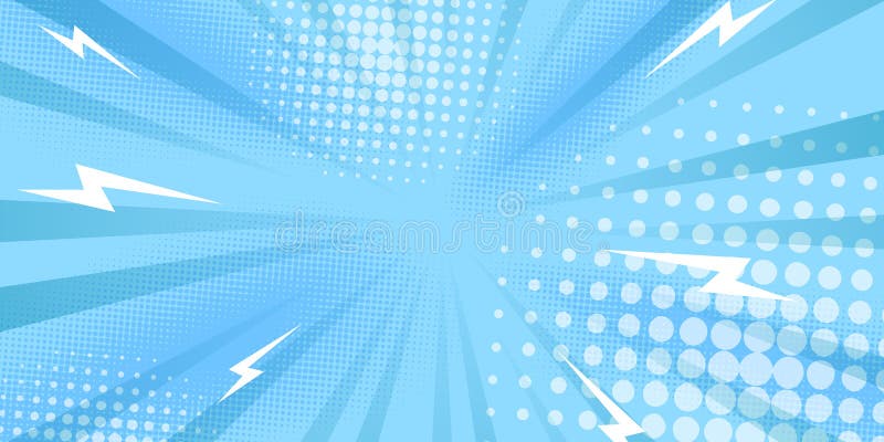 Halftone Pop Art Style Star Explosion Pattern Cartoon Background Blue ...