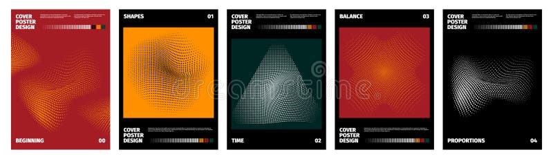 Halftone Posters. Abstract Modern Tone Texture with Dots, Minimal Comic ...
